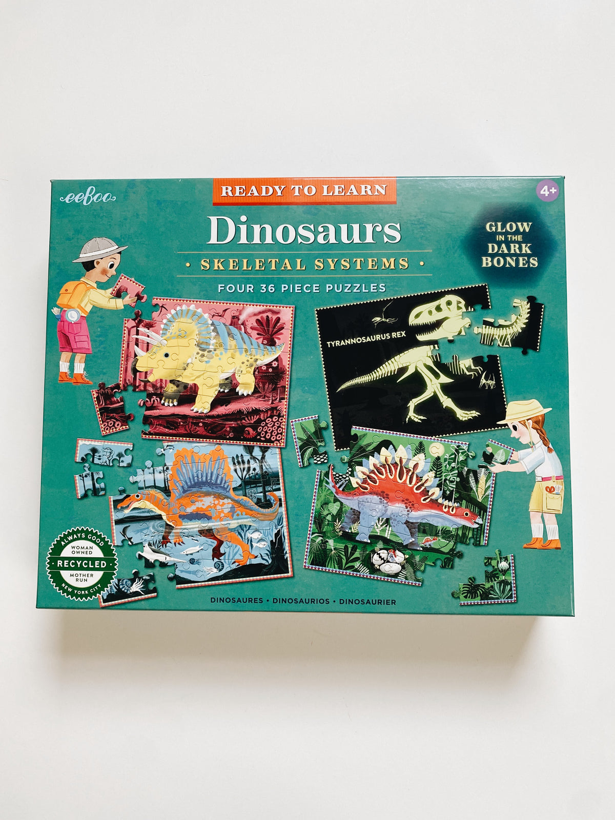 Dinosaurs Ready To Learn FOUR 36 Piece Puzzles– Andnest