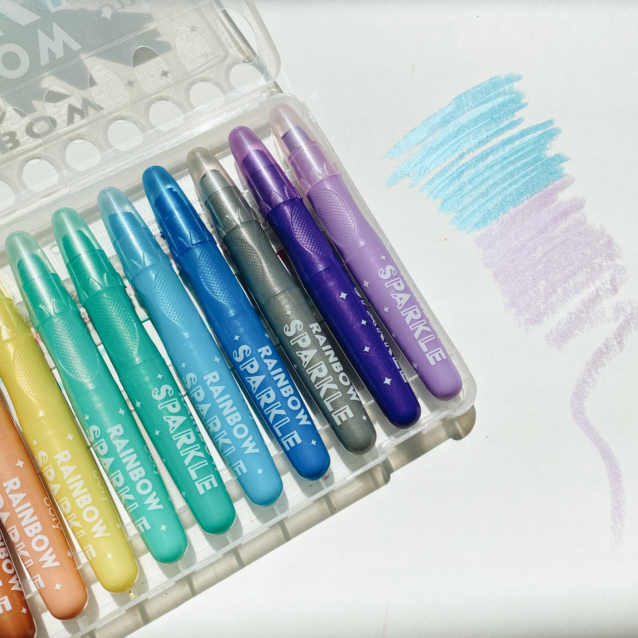 Rainbow Sparkle Metallic Watercolor Gel Crayons– Andnest
